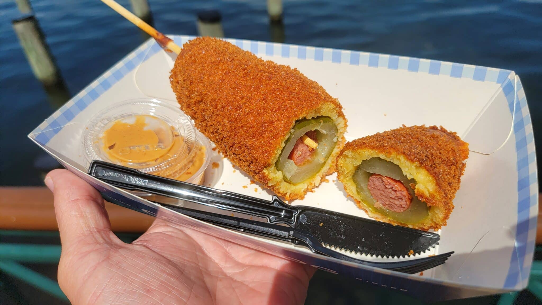 The First Pickle Corn Dog from Blue Ribbon Corn Dogs Sold at Disney ...