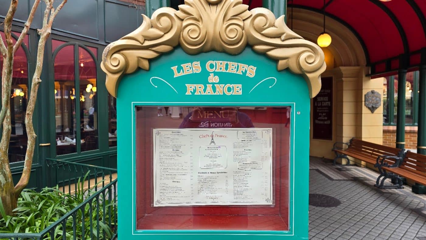Walt Disney World Epcot Dining Menu “Chefs De France” Lunch & Dinner ...