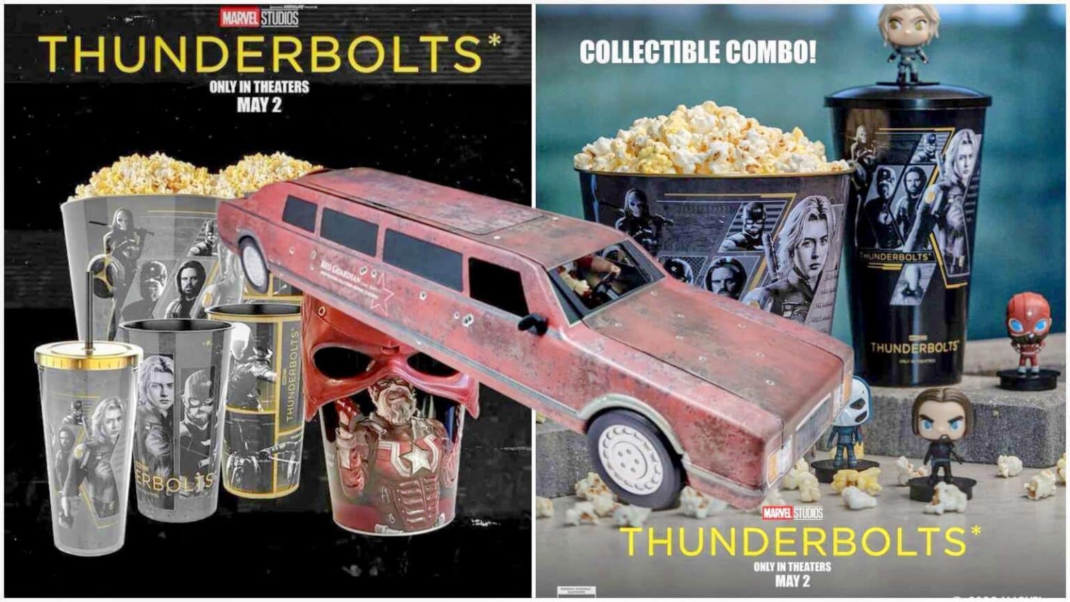 Marvel Thunderbolts Popcorn Buckets Driving Into Movie Theaters ...