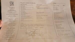 Disney Springs Dining Menu “STK Steakhouse” Lunch & Dinner 2025 ...