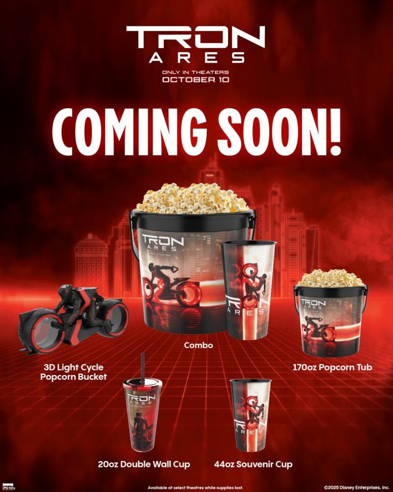 $74.99 Lightcycle Popcorn Bucket Leads Massive TRON: Ares Theater ...
